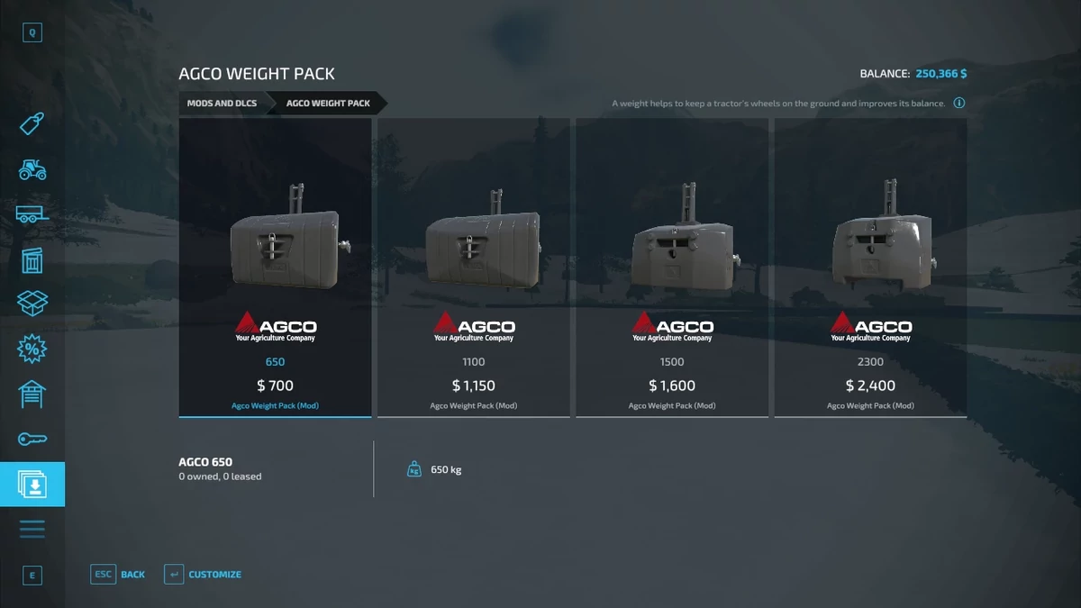 AGCO WEIGHT PACK - Forbidden Mods - einfach verboten gut